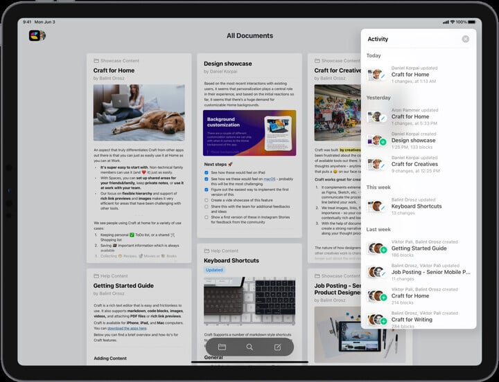 Craft is a New Note-Taking App Featuring Real-Time Collaboration