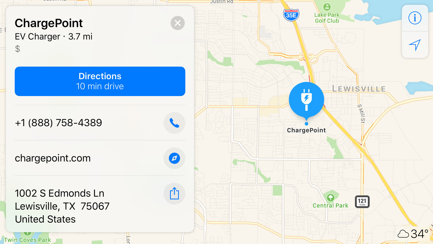 Electric Vehicle Owners Can Now Use Apple Maps to Locate ChargePoint ...
