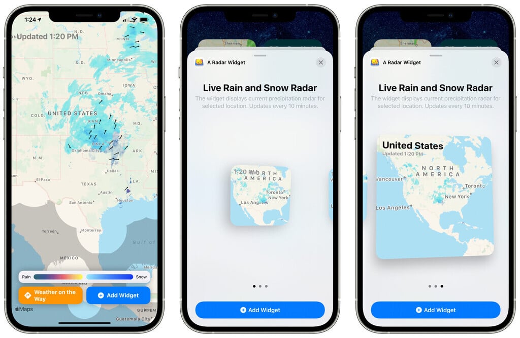 Weather Radar Widget Gives Quick Access to Conditions on Your Homescreen