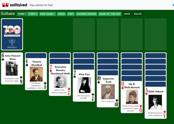 Solitaired Is an Educational Solitaire Game that Celebrates Notable ...