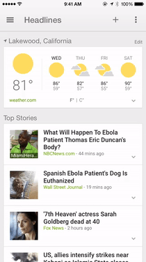 Get comprehensive weather and headlines on iOS with Google News & Weather