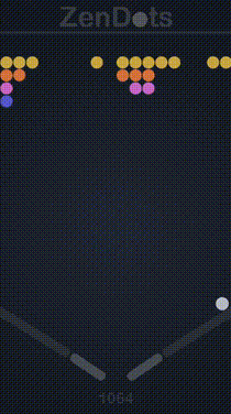 ZenDots is a mashup of pinball and Breakout that is designed to help you unwind